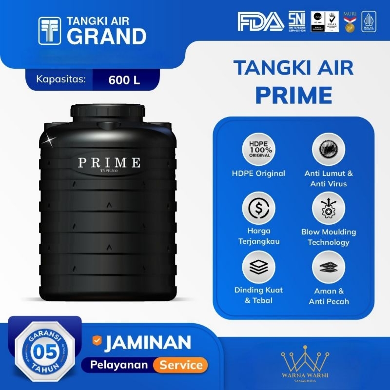 Jual Tandon Tangki Air GRAND Prime Hitam 600 liter | Shopee Indonesia
