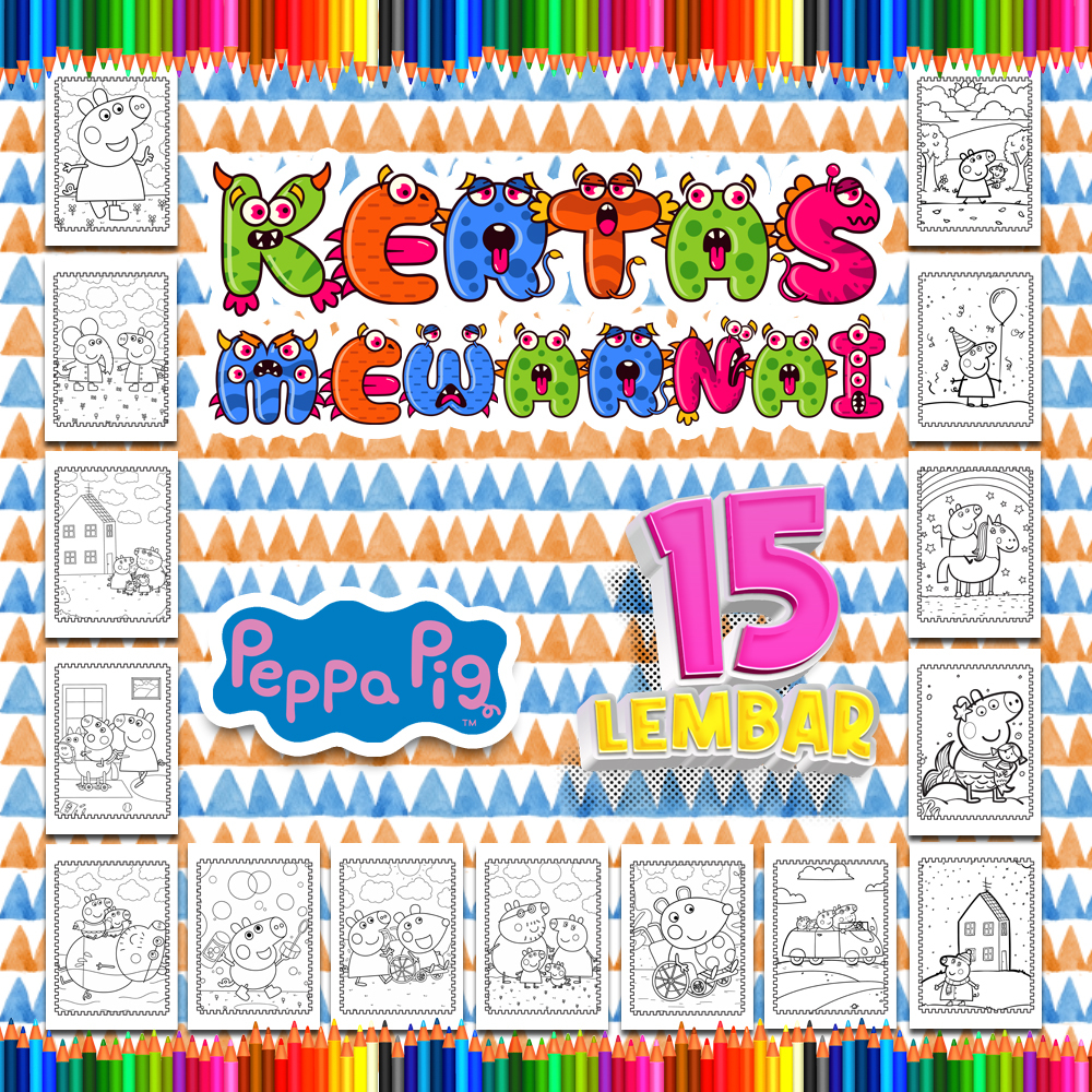 Jual Kertas mewarnai anak 15 Lembar. coloring worksheet paket lengkap ...