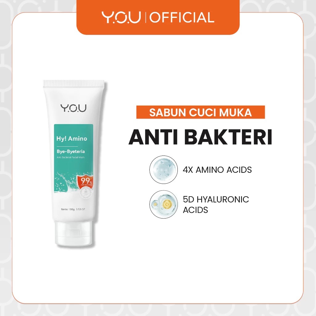 Jual YOU Hy! Amino Bye-Byeteria Anti Bacterial Facial Wash Sabun ...