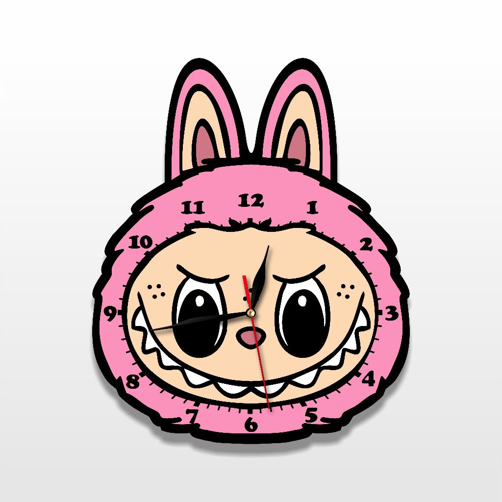 Jual Jam Dinding Unik Labubu / jam dinding Labubu / boneka labubu viral ...