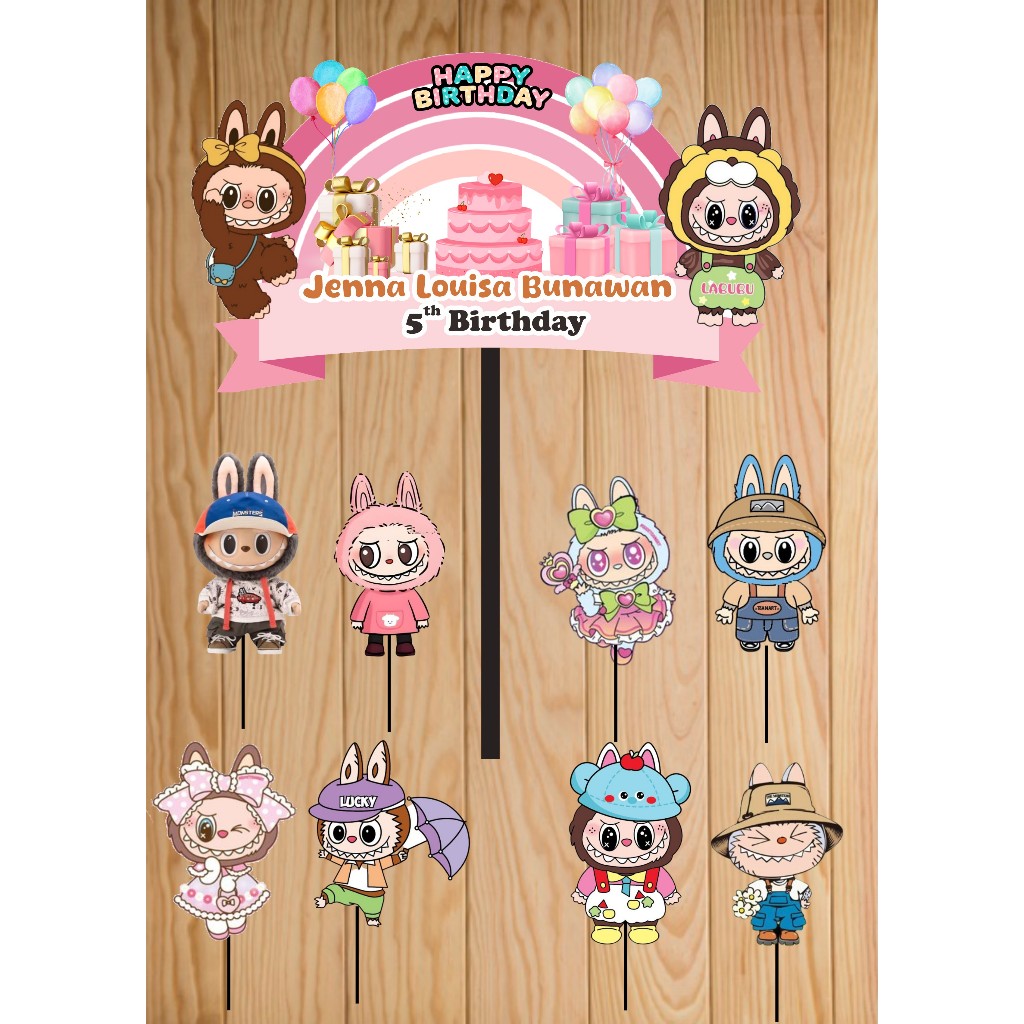 Jual LABUBU CUSTOM NAMA CAKE TOPPER KARAKTER LABUBU HIASAN KUE ULANG ...