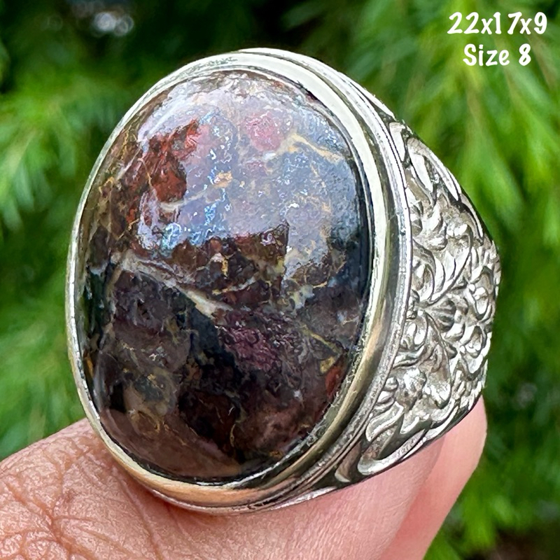 Jual Cincin Batu Akik Natural Multicolor Badar Nempel Magnet (asli alam ...