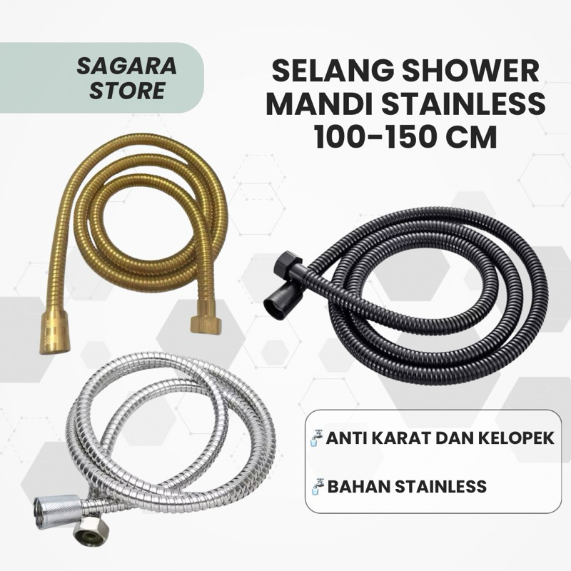 Jual SGR - selang shower mandi flexible 120-150cm, Selang jet shower ...