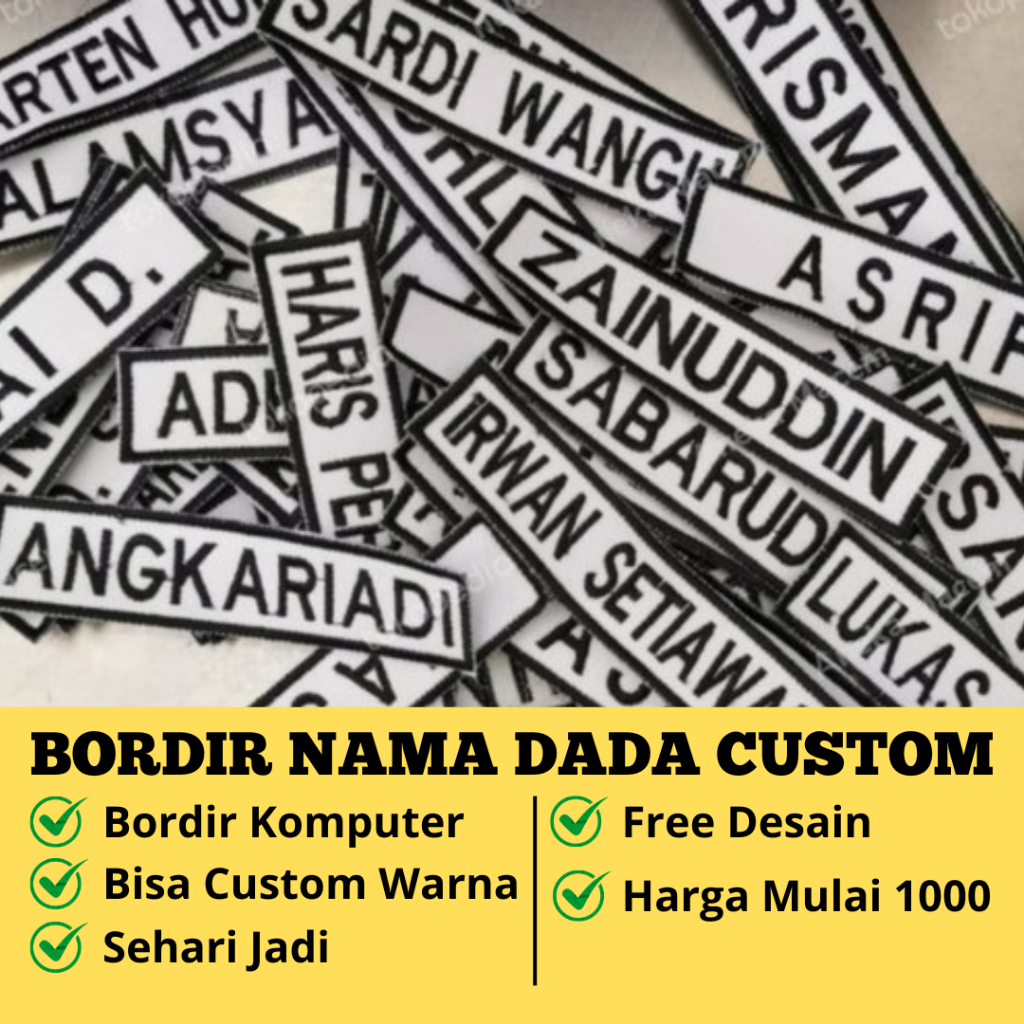 Jual Bet nama Emblem nama - Bordir nama - Atribut sekolah - Nama siswa -Nama seragam sekolah ...