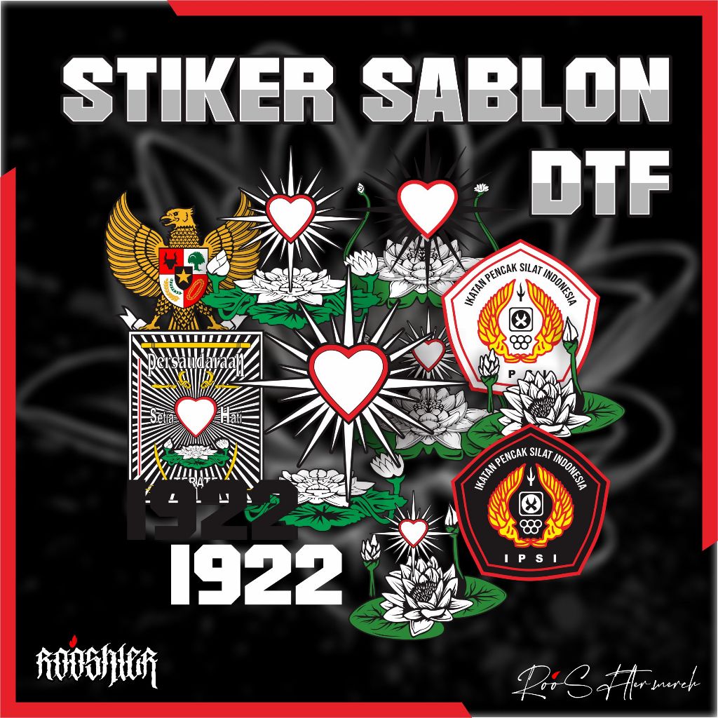 Jual STIKER PSHT SABLON SETRIKA / PATCH DTF PSHT 1922 BED LAMBANG PSHT ...