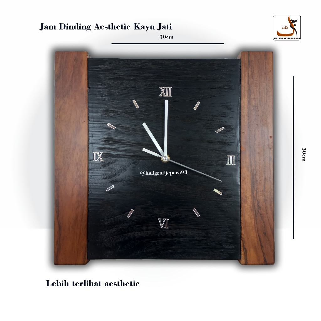 Jual Jam Dinding Aesthetic Kayu Jati, Jam Dinding Unik Minimalis Rustic ...