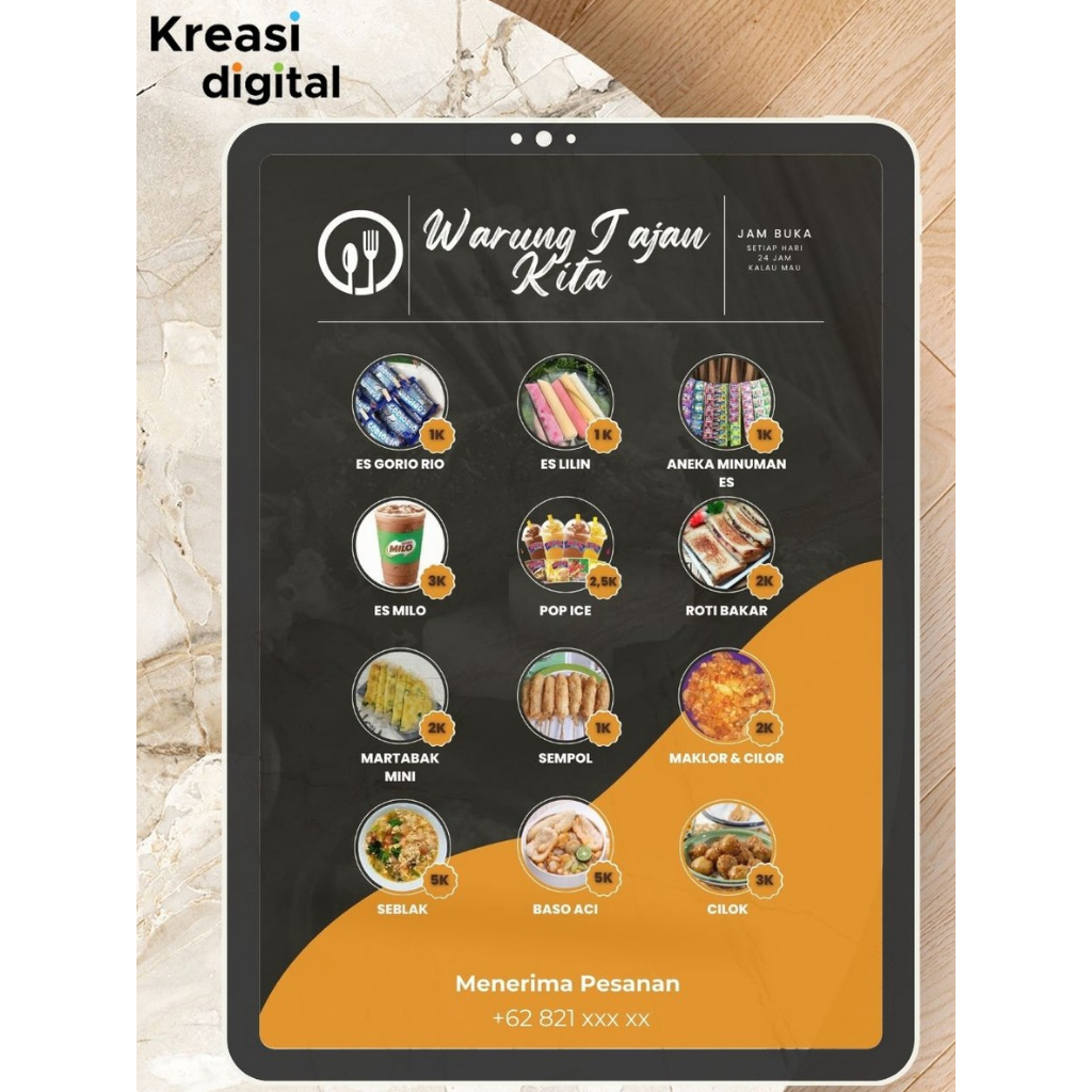 Jual Custom daftar menu kedai jajan & warung makan | Shopee Indonesia