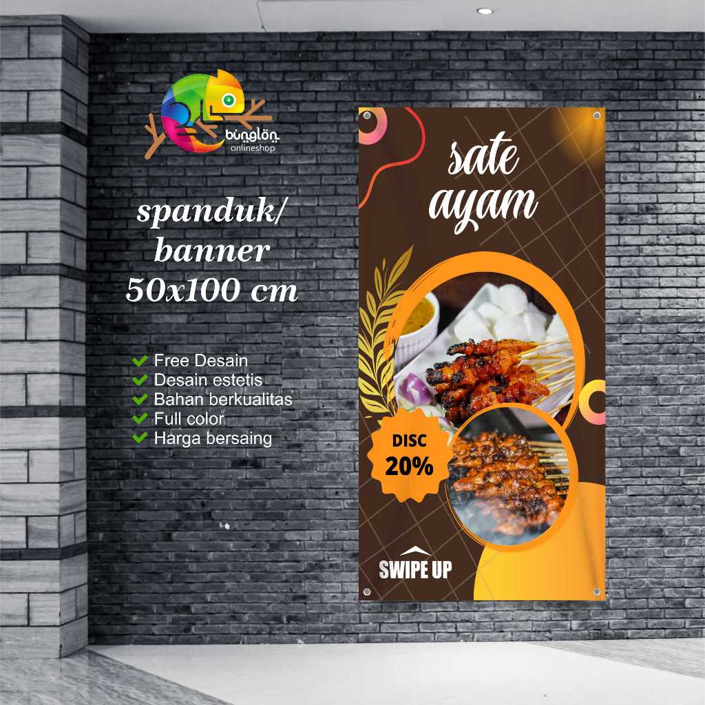 Jual Cetak Spanduk Banner Sate Ayam | Shopee Indonesia