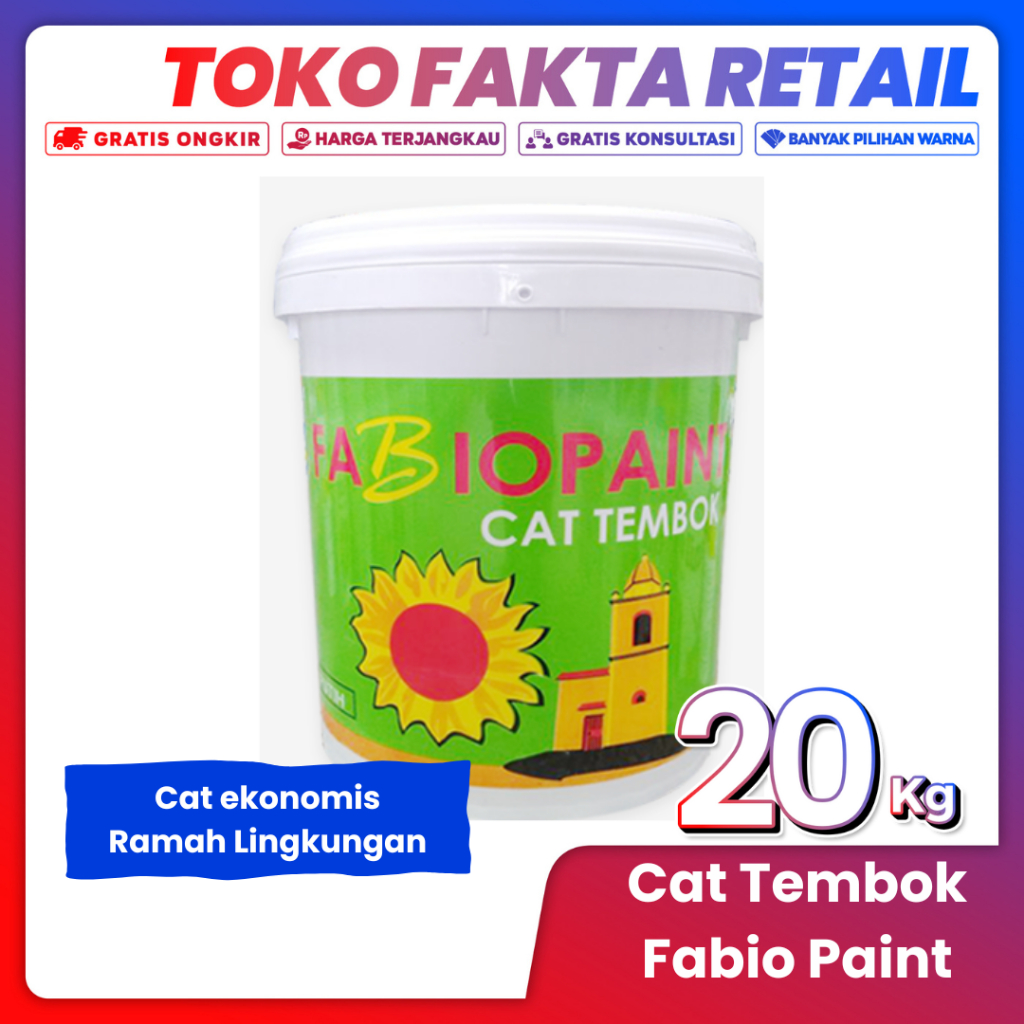 Jual Cat Tembok Interior dan Exterior FABIO PAINT 20 kg | Shopee Indonesia