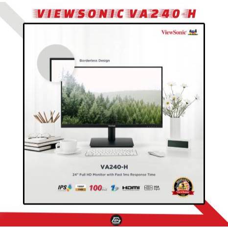 Jual Monitor Viewsonic VA240-H va240h 24" IPS FHD 100Hz HDMI VGA ...