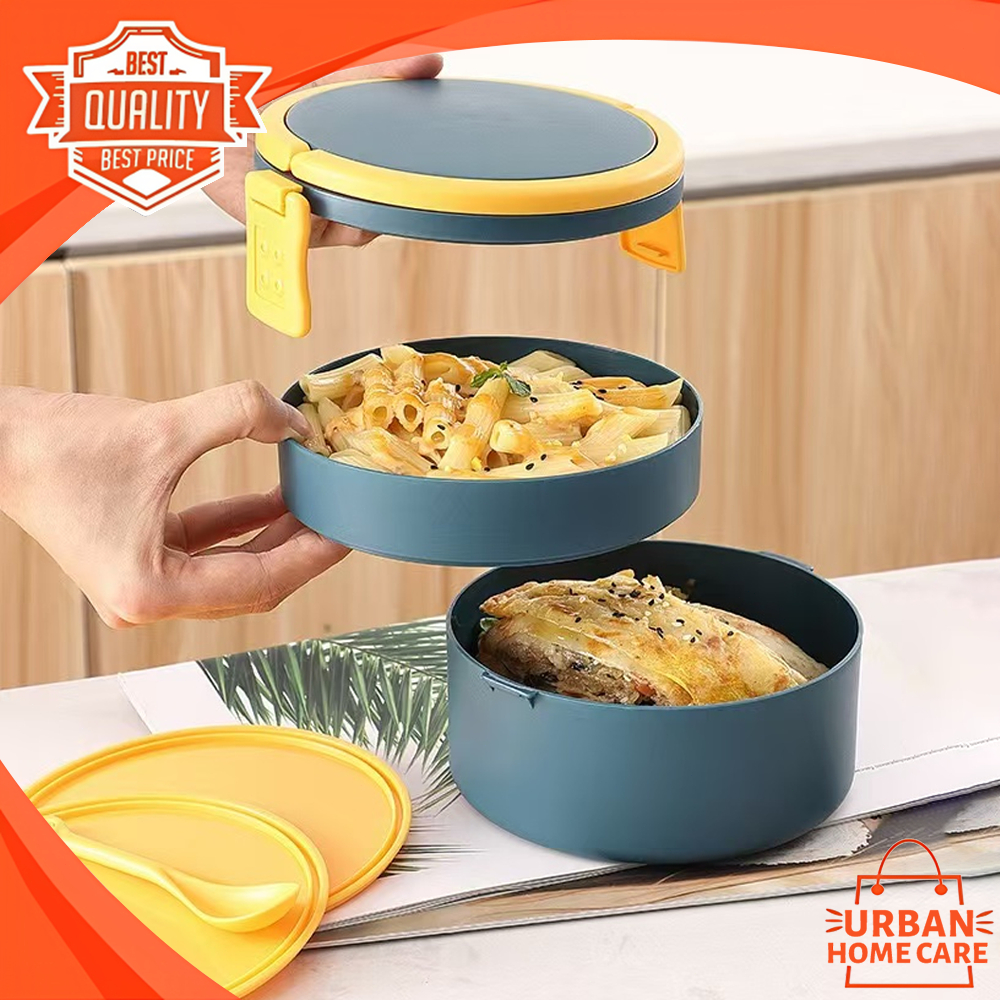 Jual Lunch Box/Kotak Makan 2 Tingkat Lunch Box Susun Food Grade/lunch box bulat/Bekal Makan ...