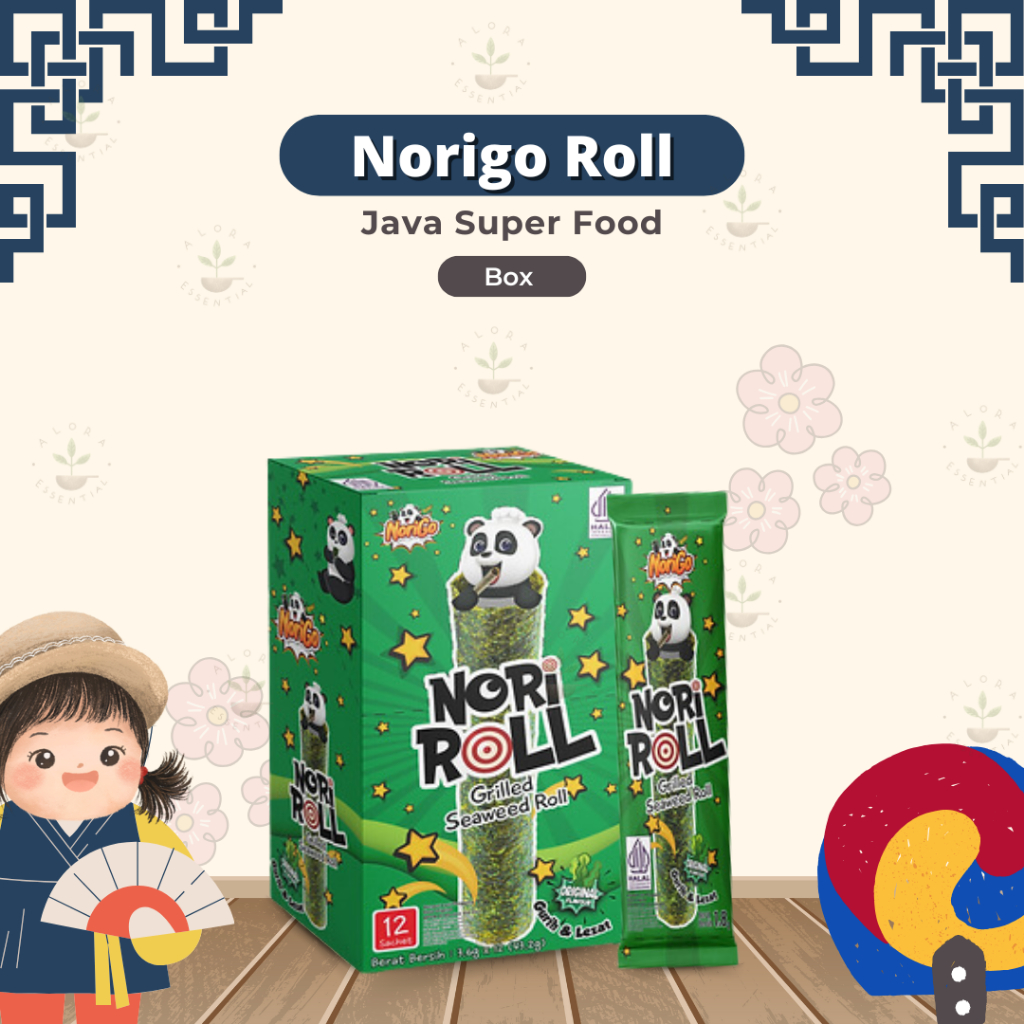 Jual Java NORIGO ROLL - Snack Nori Roll Grilled Seaweed Roll 1 box isi ...