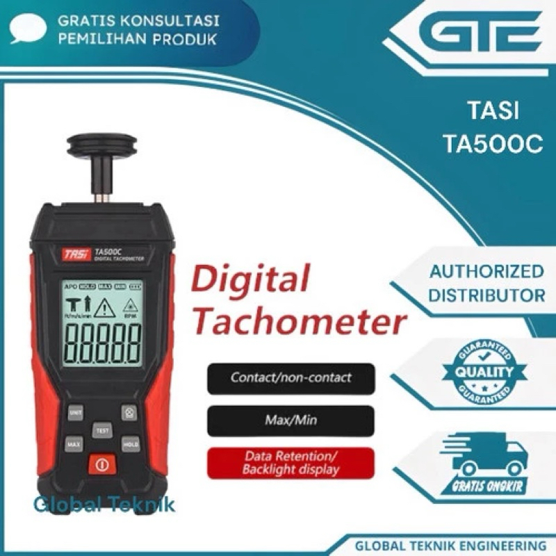 Jual Tachometer 2in1 TASI TA500C Laser + Non Contact RPM Tester TA-500C ...