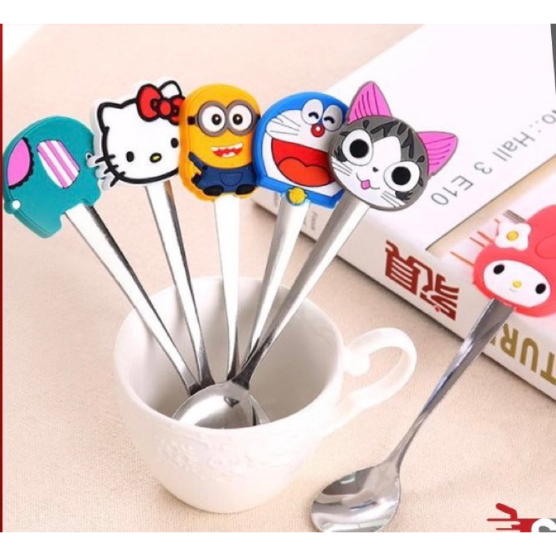 Jual Sendok Stainless Kecil Tipis Karakter Lucu Imut Sendok Anak Teh ...