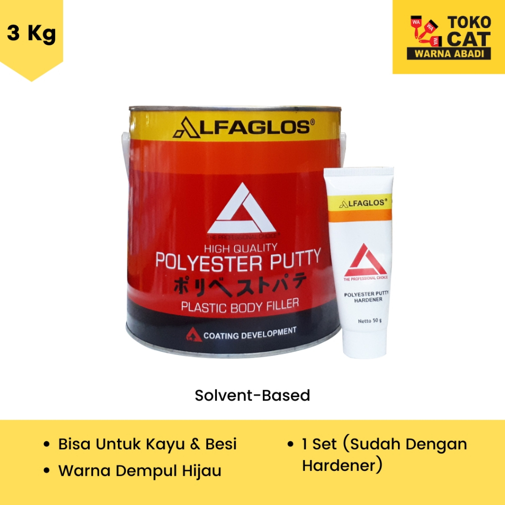 Jual Dempul Plastik Alfaglos 3 Kg | Shopee Indonesia