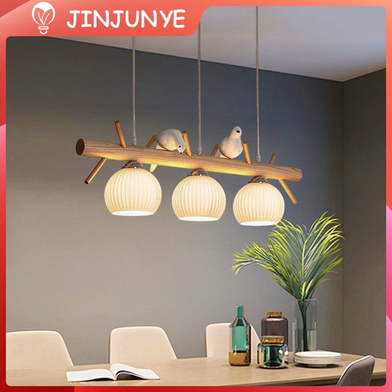 Jual Lampu Gantung Minimalis Meja Makan Kayu Lampu Gantung Restoran Modern Gaya Nordic Bentuk ...