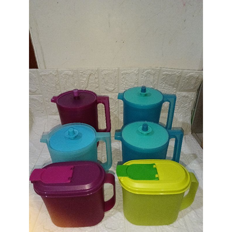 Jual Aneka Teko Baru Tupperware Pitcher / Fridge Jug Teko Bulat Teko Gepeng 1L 2L | Shopee Indonesia