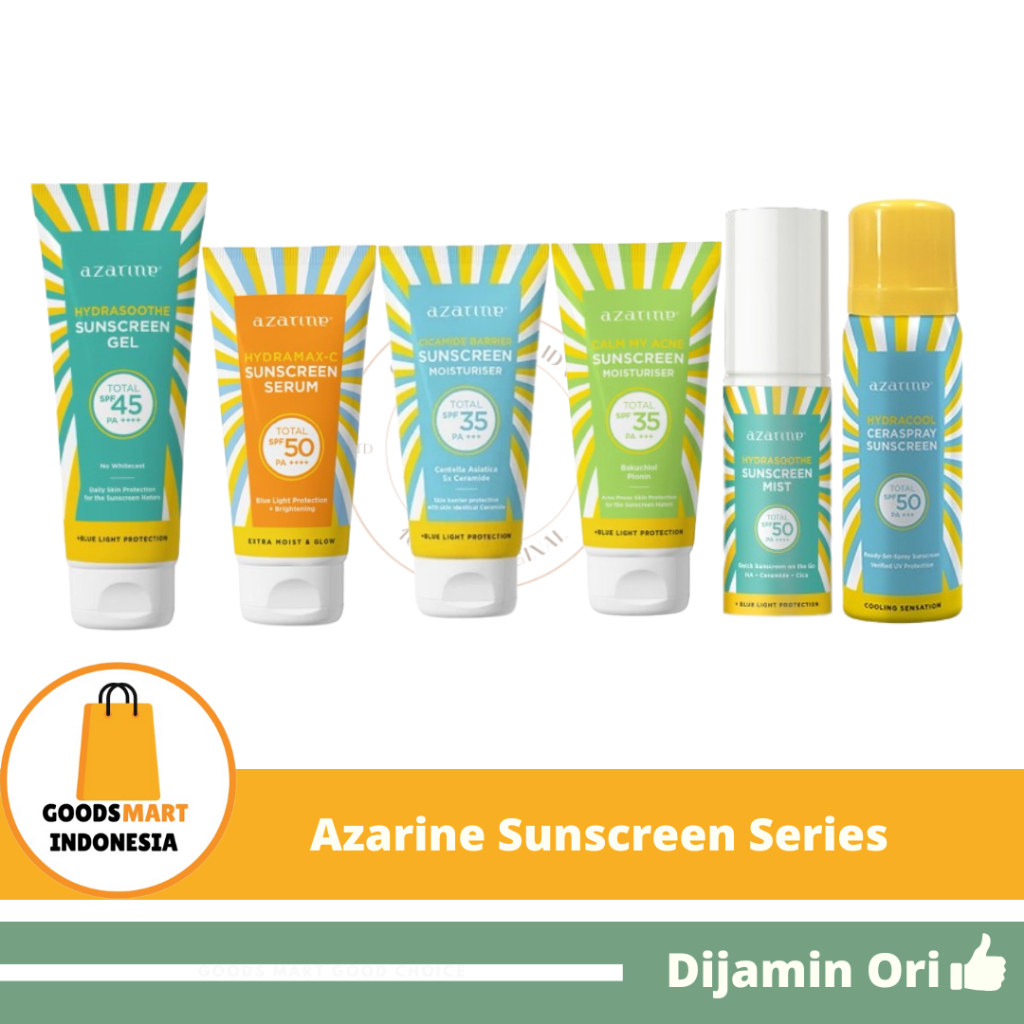 Jual AZARINE Hydrasoothe Sunscreen Gel SPF45 PA++++ 50ml | Mist SPF50 ...