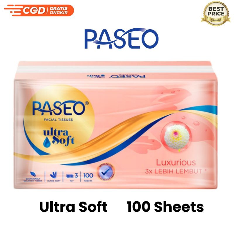 Jual Tisu Tissue Paseo Ultra Soft Isi 100 Sheets / 3 Ply / Tissue ...