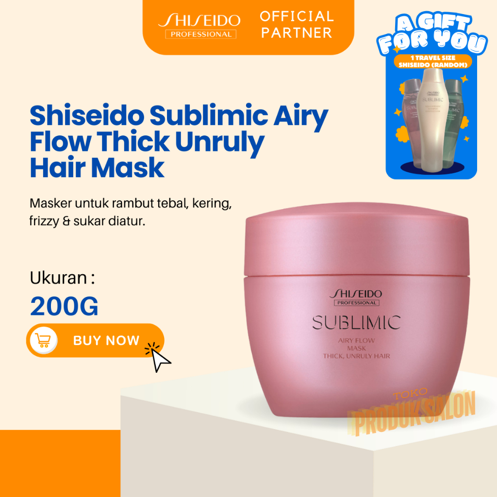 Jual HOT DEAL Shiseido SUBLIMIC AIRY FLOW THICK Masker Rambut Sukar Diatur 200g | Shopee Indonesia