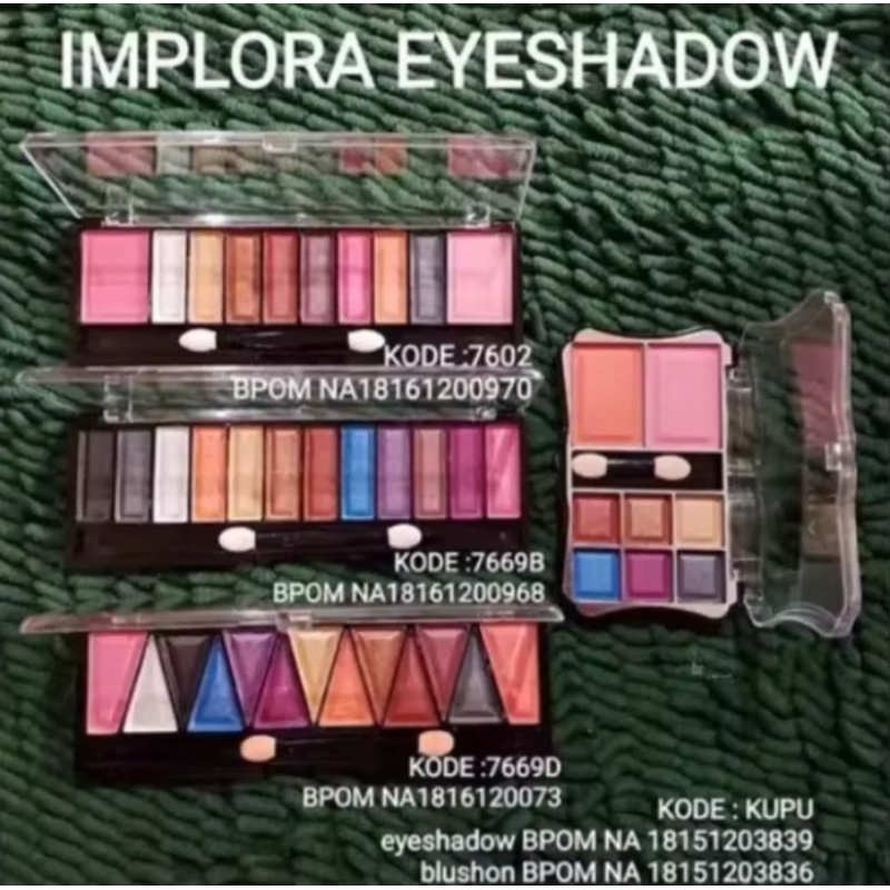 Jual IMPLORA Eyeshadow Blush On Palette Palet Eye Shadow Original BPOM ...