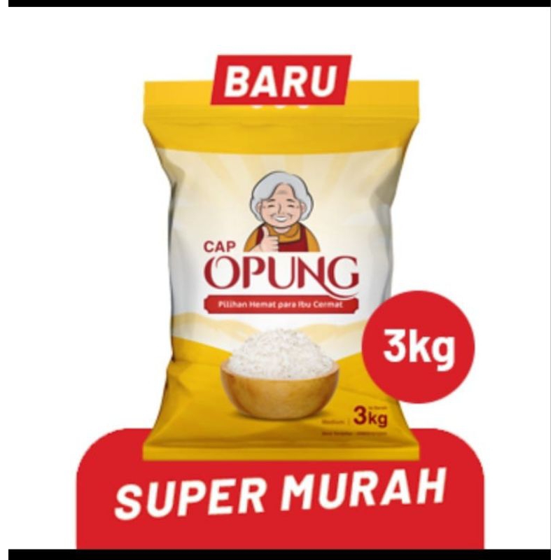 Jual Beras Cap Opung 3 Kg Murah Pulen Promo Surabaya | Shopee Indonesia