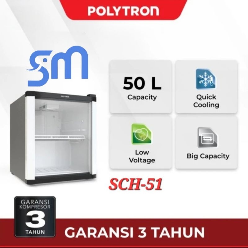 Jual Showcase Polytron SCH-51 mini Display Cooler 50 Liter SCH51 ...