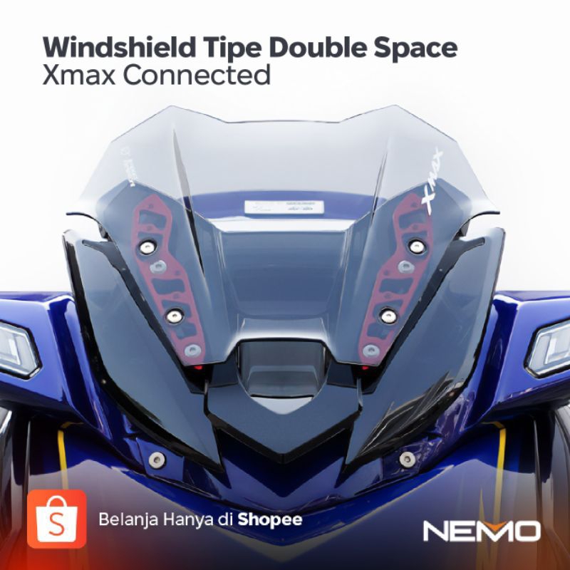 Jual NEMO Windshield Yamaha Xmax Connected Tipe Double Space + Braket ...