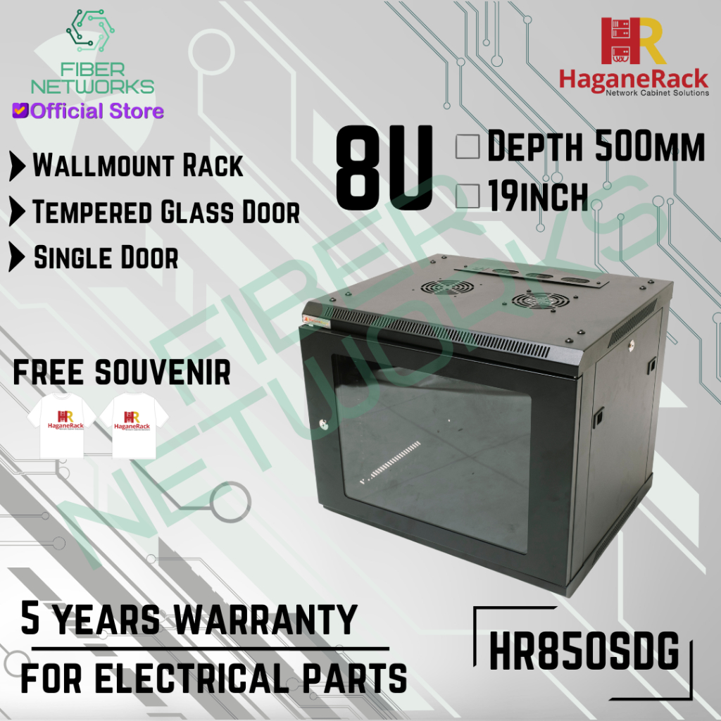 Jual WALLMOUNT RACK 8U 500MM - HAGANERACK HR850SDG RAK SERVER SINGLE ...