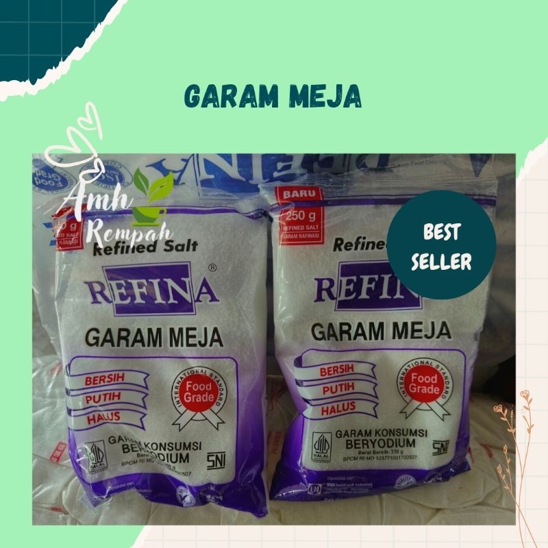 Jual REFINA Garam Meja Halus Asli kemasan 250 gram | Shopee Indonesia