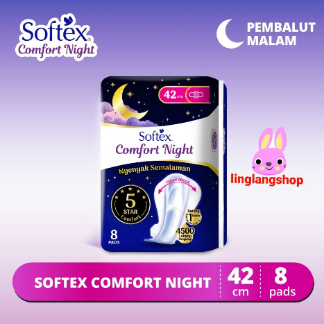 Jual softex comfort night 42cm 8 pads Non gel pembalut wanita (no.217 ...