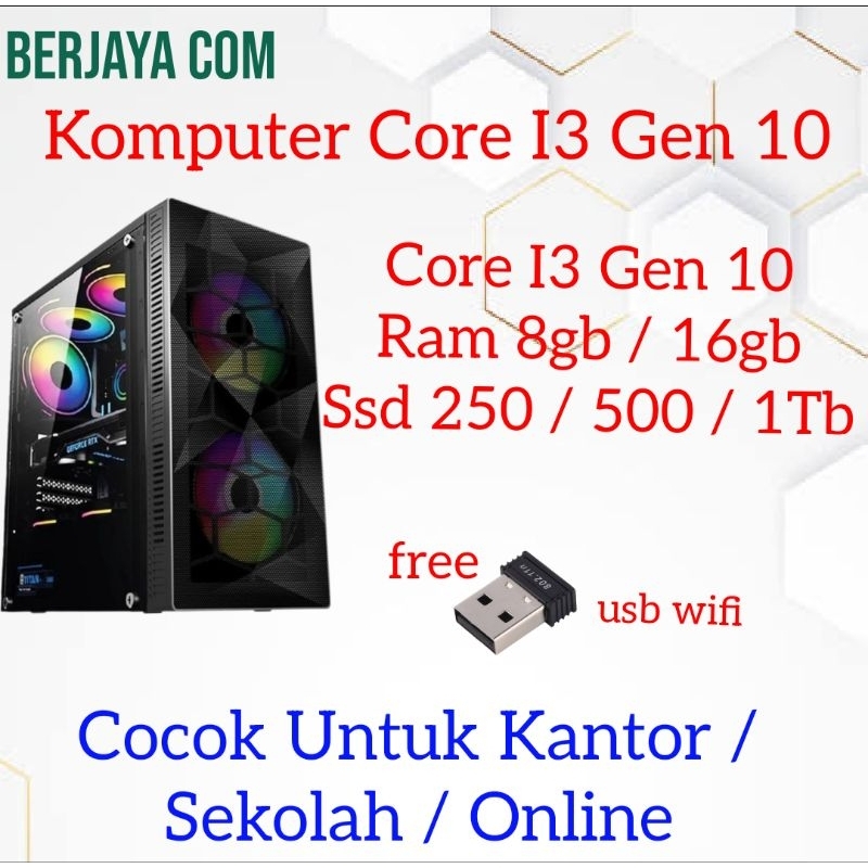 Jual Core I3 Gen 10 16gb Ram 1tb Ssd Pc Rakitan Komputer Server Cpu Kantor Pc