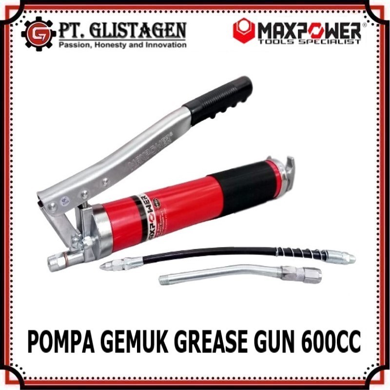 Jual Pompa Gemuk Grease Gun Pompa Stempet 600CC Double Piston MAXPOWER ...