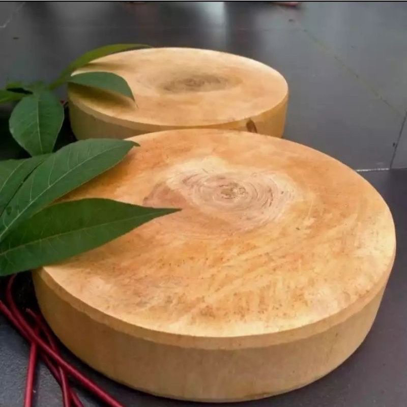 Jual Talenan kayu asem bulat diameter 30 cm tebal 6cm / talenan kayu ...
