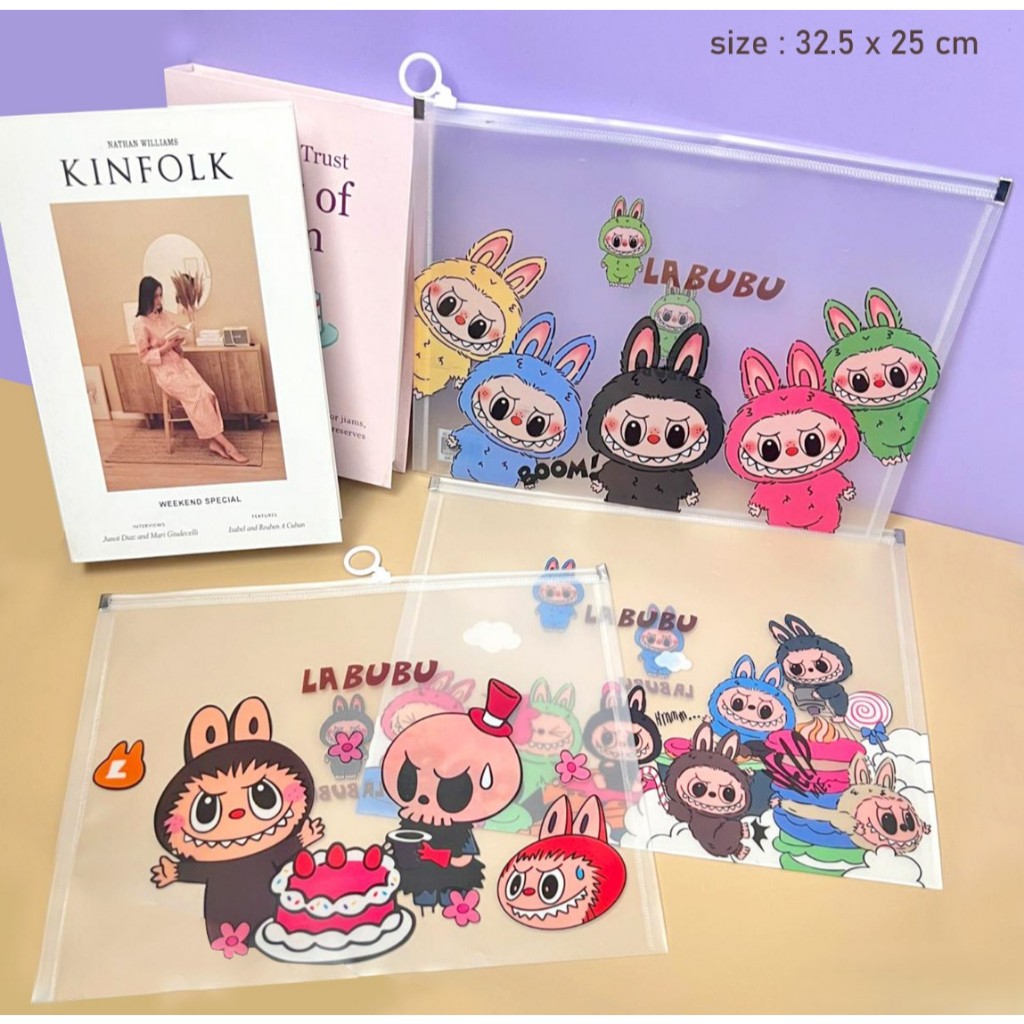 Jual Map File Ziplock A4 Labubu / Map Ziplock Labubu A4 / Map File A4 ...