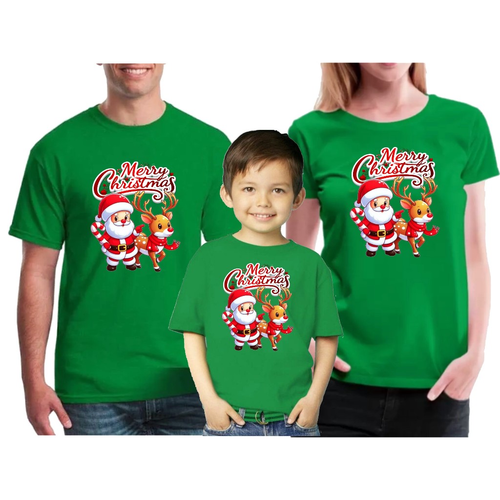 Jual FAMILY SANTA DAN RUSA MERRY CHRISTMAS PAKAIN PRIA KAOS NATAL ...