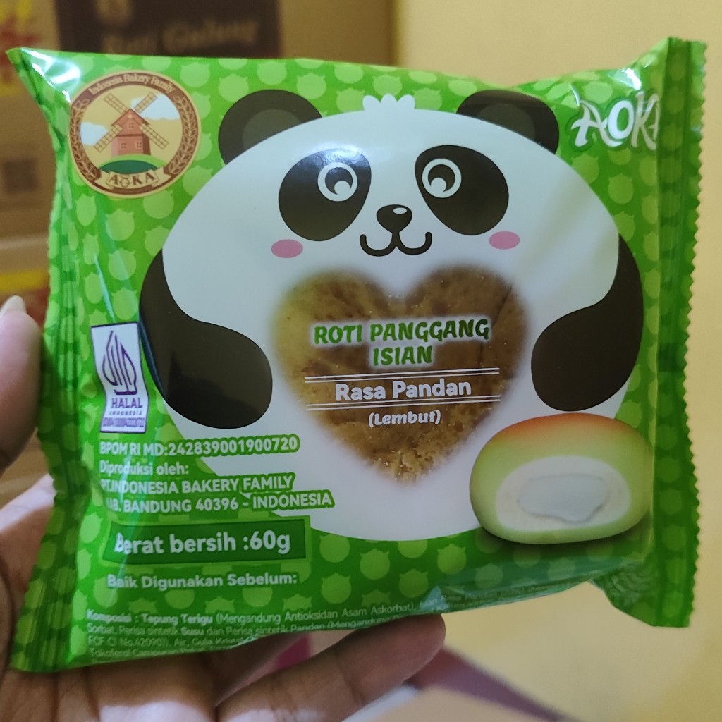 Jual Roti Panggang Isian AOKA Lembut Bun Panda isi 60 pcs (Dus/Karton ...
