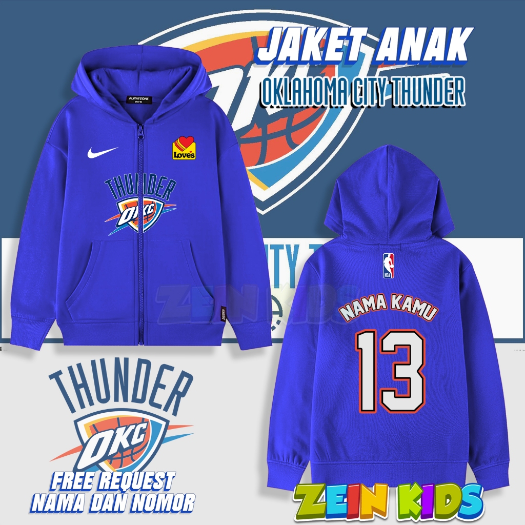 Jual Hoodie Anak NBA Oklahoma City Thunder / Jaket NBA Anak / Jaket ...