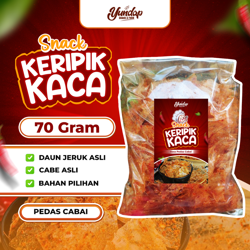 Jual Kripik Kaca (KRIPCA) Pedas/Original Daun Jeruk (50gram) - Cemilan ...