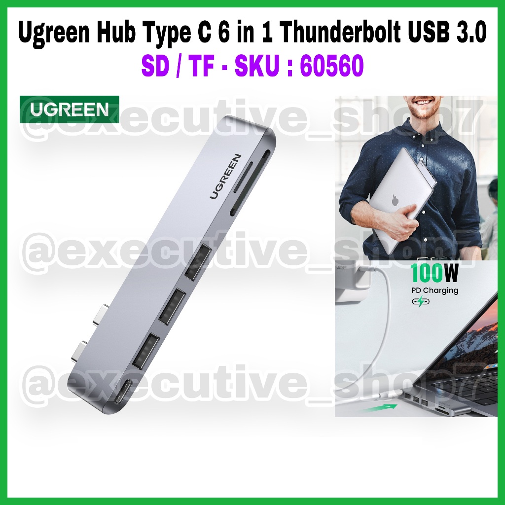 Jual Ugreen Hub Type C 6 in 1 Thunderbolt USB 3.0 - SD / TF - SKU ...