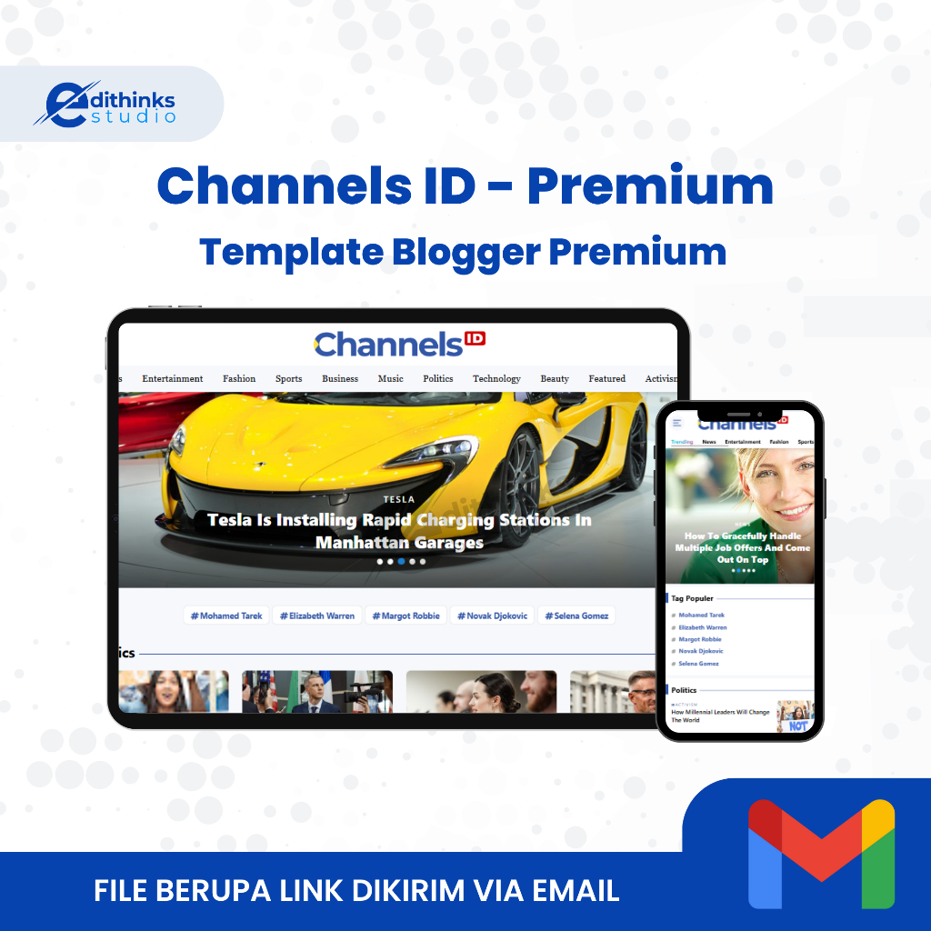 Jual Template Blogger Channels ID | Template Blogger Premium | Shopee Indonesia