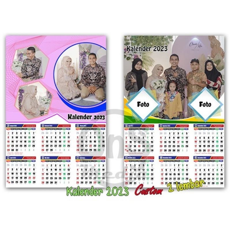 Jual kalender dinding custom 3 lembar/ kalender dinding custom keluarga 3 lembar / kalender foto ...