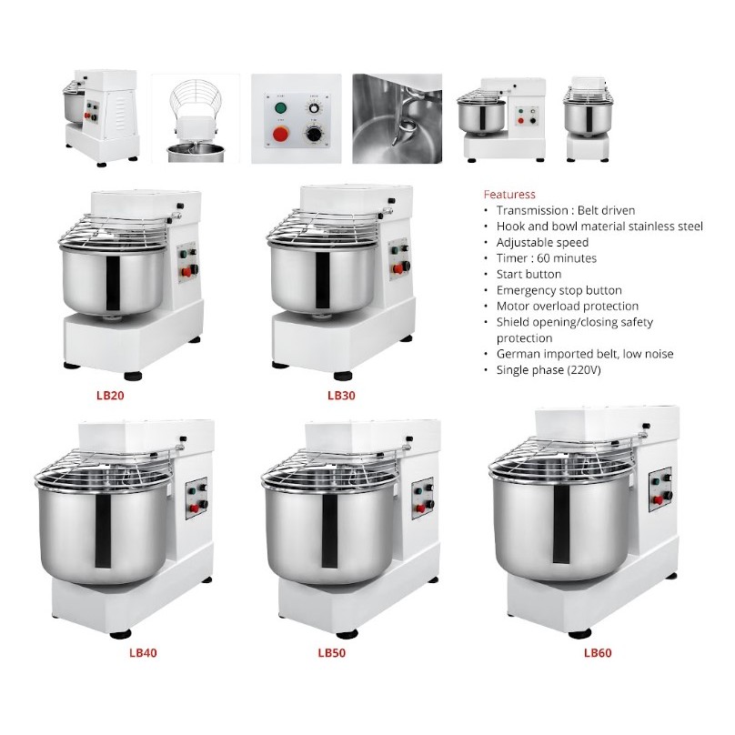 Jual Spiral Mixer Heavy Duty Getra LB20 / Mixer Roti Heavy Duty Getra ...