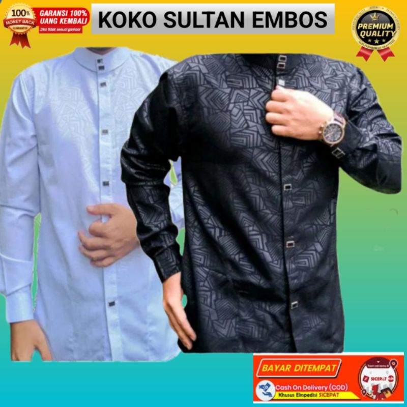 Jual BAJU KOKO SULTAN EMBOS DEWASA LAKI-LAKI LENGAN PANJANG | Shopee ...