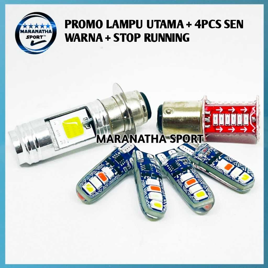 Jual (PAKET HEMAT LAMPU VARIASI 3IN1) LAMPU UTAMA LED 2 SISI AC DC+LAMPU STOP REM 30 Mata +4PCS ...