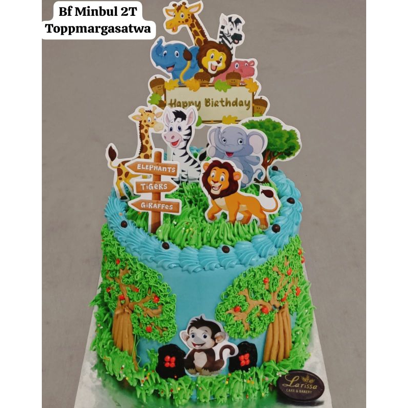 Jual Kue ulang tahun Margasatwa Bandung, Birthday Cake Safari, Kue Ultah Tema Hewan Larissa ...