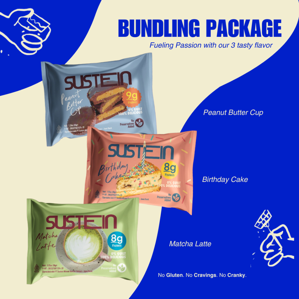 Jual Bundling Starter Pack - 3 pcs Sustein Protein 9gram kalori rendah ...