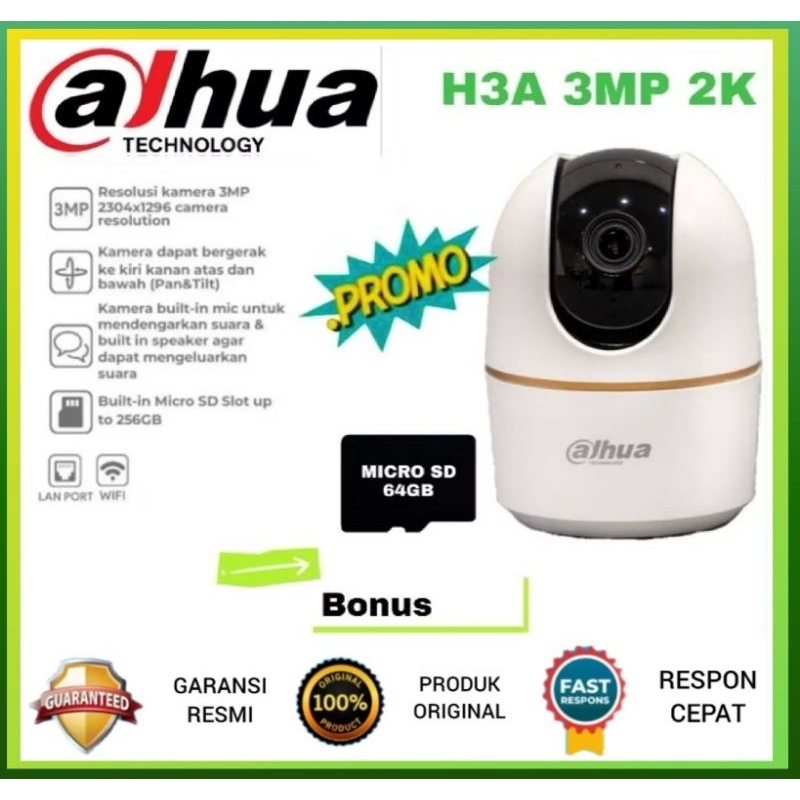 Jual Dahua Hero A1 3MP H3A IP Camera Wireless Pan & Tilt 360° CCTV WiFi ...