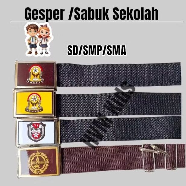Jual Gesper Sekolah SD SMP SMA PRAMUKA Ikat Pinggang Sabuk Sekolah SD ...