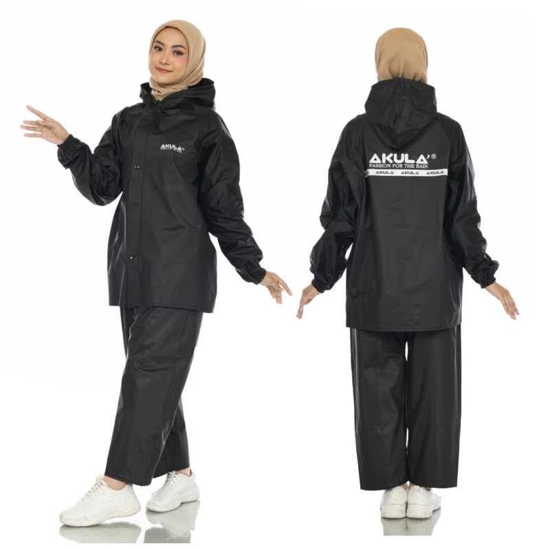 Jual Jas hujan AKULA Pria Wanita Dewasa Setelan Baju dan Celana Dengan Bahan Terbaik Pvc 0,25 ...